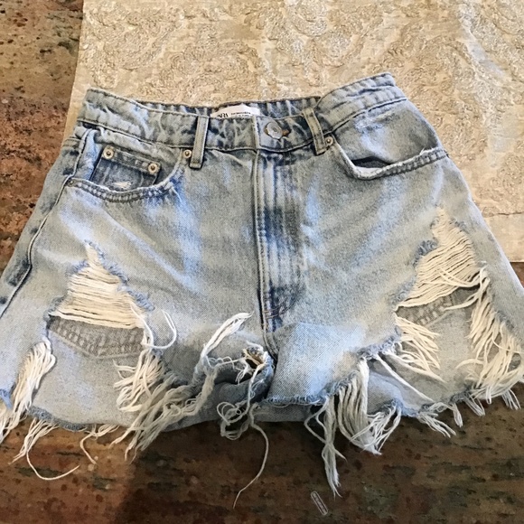 Zara | Shorts | Zara Ripped Mini Denim Shorts | Poshmark